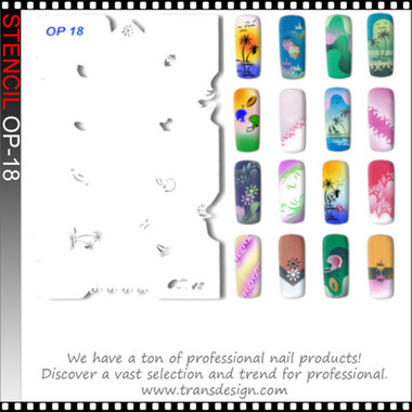 Stencil OP-18 Sailboat, Palm Tree, & Lemon - TDI, Inc