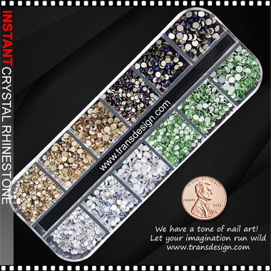 CRYSTAL RHINESTONE Round, Assorted Size, Over 600/Case - TDI, Inc