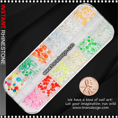 RHINESTONE CRYSTAL Round, Neon 12 Assorted/Case - TDI, Inc