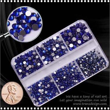 CRYSTAL RHINESTONE, Round Sapphire Assorted/Case #SZCT-028 * - TDI, Inc