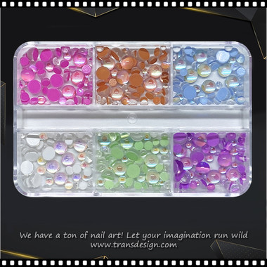 RHINESTONE CRYSTAL Round, Assorted Neon Color/Case * - TDI, Inc