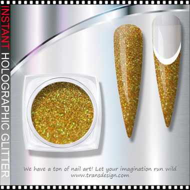 GLITTER HOLOGRAPHIC Gold, Medium 4g/Jar #LB200 - TDI, Inc