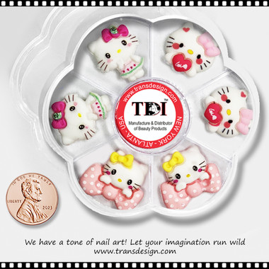 NAIL CHARM RESIN Hello Kitty Assorted 6/Case - TDI, Inc