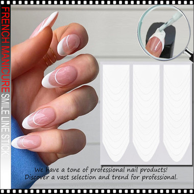 FRENCH MANICURE Guides, Smile Line Self-Adhesive Stickers 3 Sheets ...