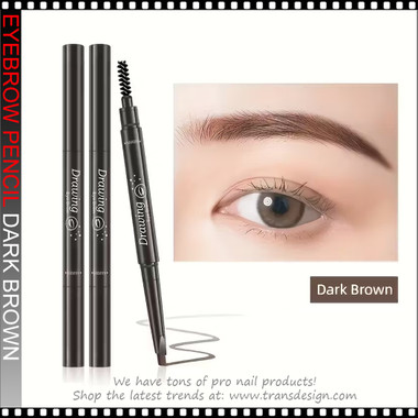 EYEBROW PENCIL With Brush , Water Proof Dark Brown - TDI, Inc