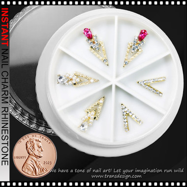 NAIL CHARM RHINESTONE & PEARL Triangle 6/Case #2 * - TDI, Inc
