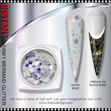 GLITTER CHUNKY MERMAID Pearl White to Gold Effect 2g/Jar - TDI, Inc