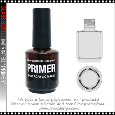 EMPTY GLASS BOTTLE 'PRIMER' With Black Cap 0.5oz. 90/Tray - TDI, Inc