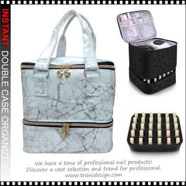NAIL CASE ORGANIZER with LED Light Space Textured Gray - TDI, Inc