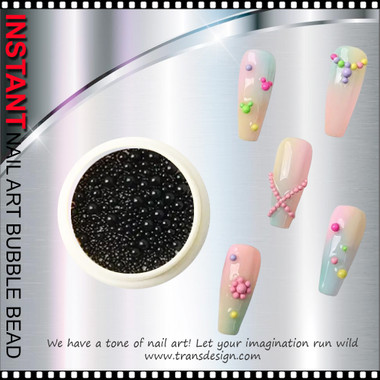 INSTANT NAIL ART Bubble Bead, Black Assorted Size - TDI, Inc