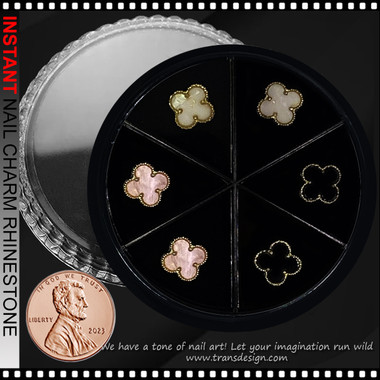 NAIL CHARM RHINESTONE Van Cleef Logo 6/Case - TDI, Inc