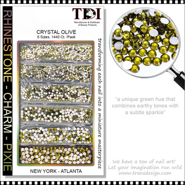 RHINESTONE Crystal Round, Crystal Olive, 6 Sizes 1440/Pack * - TDI, Inc