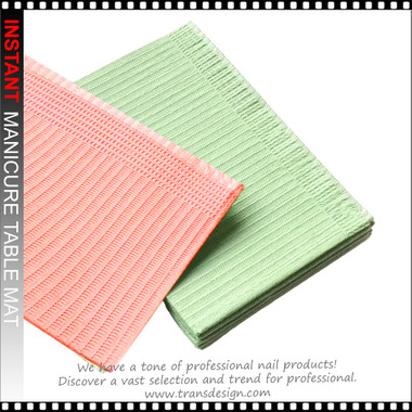 INSTANT MANICURE TABLE MAT Green & Orange 13 x 18