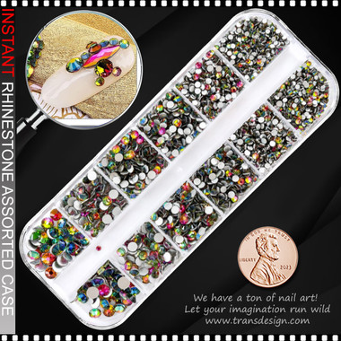 CRYSTAL RHINESTONE Round, Mix Color, 6 Sizes 1440/Case - TDI, Inc