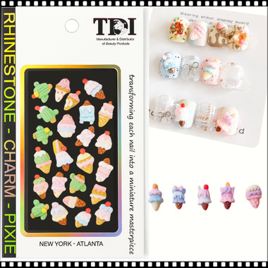 NAIL CHARM RESIN Cream Mixed Summer Cone 50/Pack - TDI, Inc