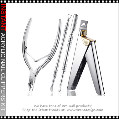 INSTANT IMPLEMENT Acrylic Nail Clippers Kit - Chrome - TDI, Inc