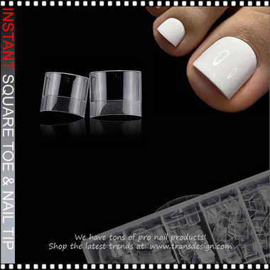 SOFT GEL TIP -TOE & NAIL SQUARE Half Cover, No 'C', Clear 600/Case ...