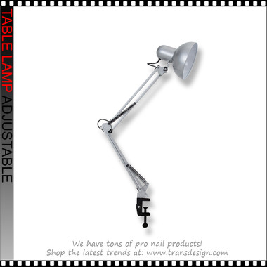TABLE LAMP Metal Adjustable, Table Claim, Silver - TDI, Inc