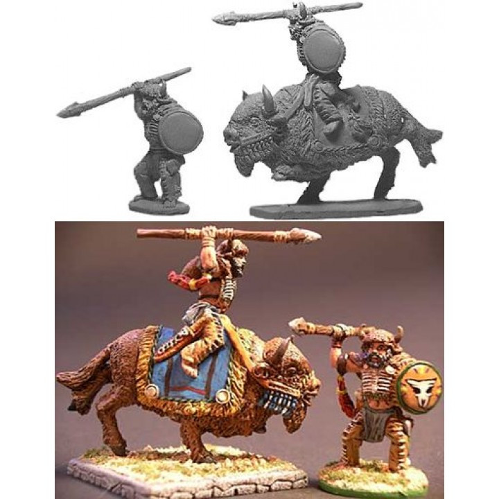 LL03066 Barbarian Bison Warrior (1 Mounted, 1 on Foot - Armorcast ...