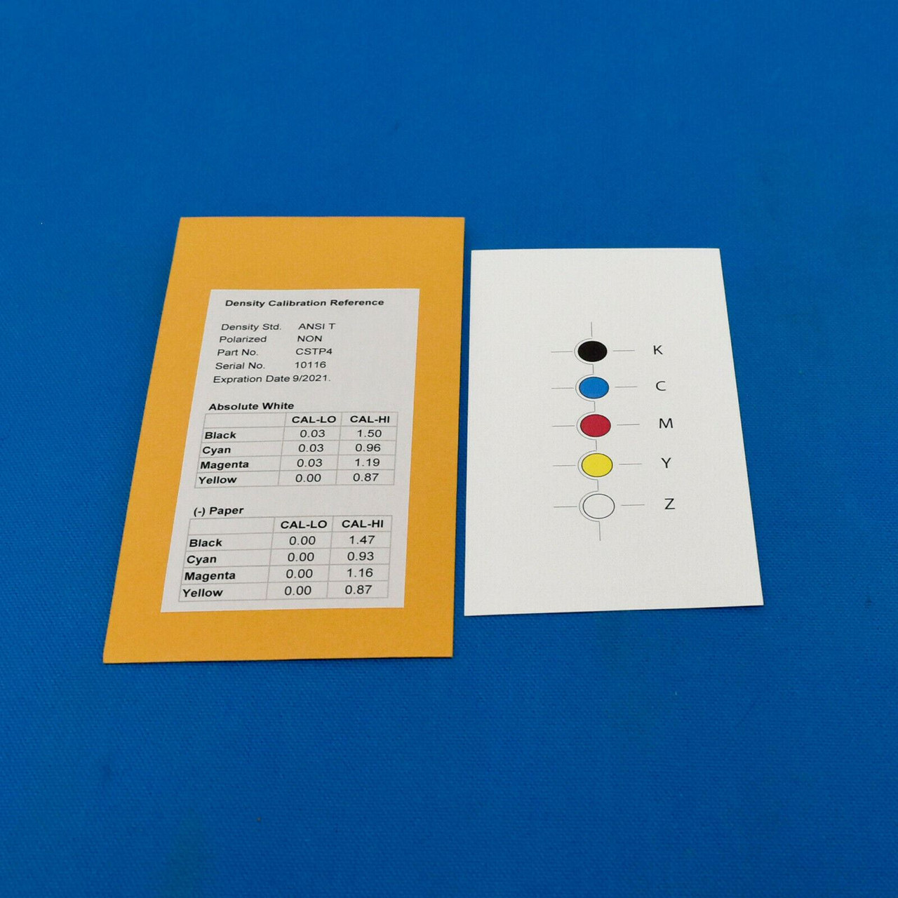 GretagMacbeth Calibration Density Standard Densitometer 182 184 186 188 ...