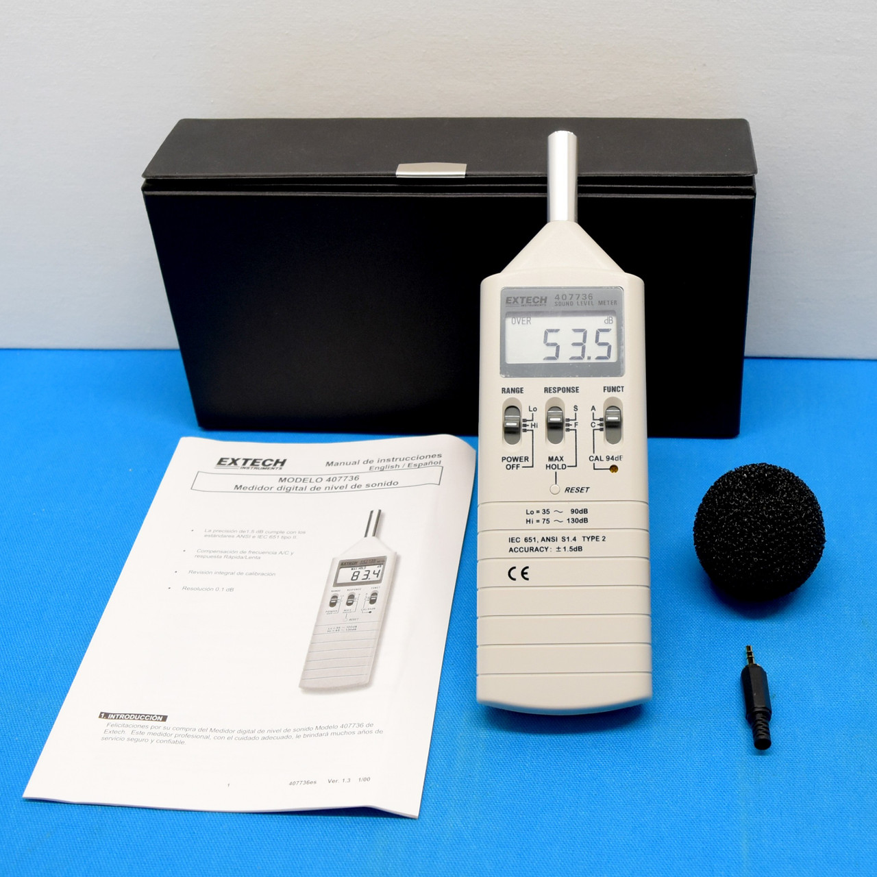 EXTECH 407736 Sound Level Meter With Case, Noise Assessment Audio ...