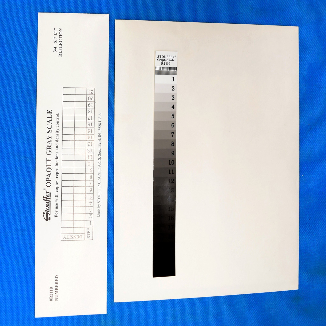 Stouffer R2110 Opaque Reflection Gray Scale 21 steps 3/4" x 71/4 ...