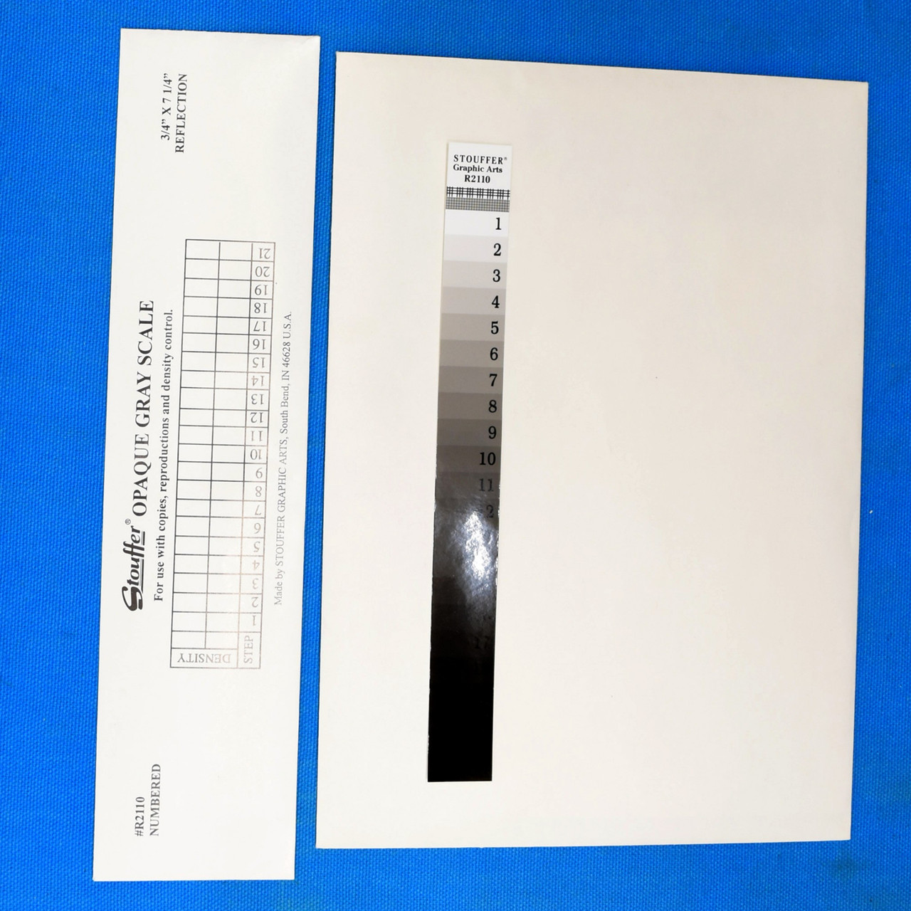 Stouffer R2110 Opaque Reflection Gray Scale 21 steps 3/4" x 71/4 ...
