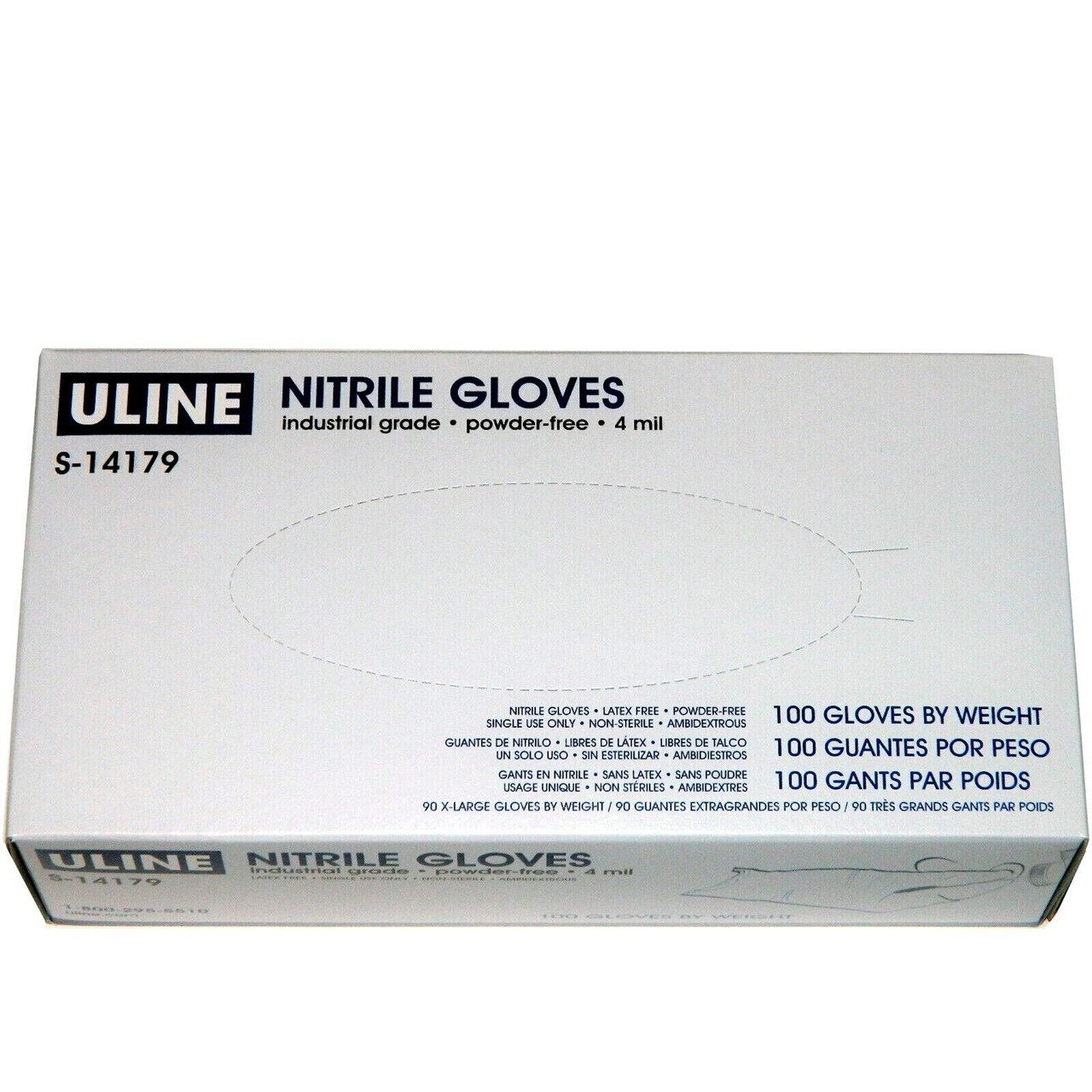 ULINE S-14179 Industrial Grade Powder Free 4 mil Nitrile Gloves Medium ...