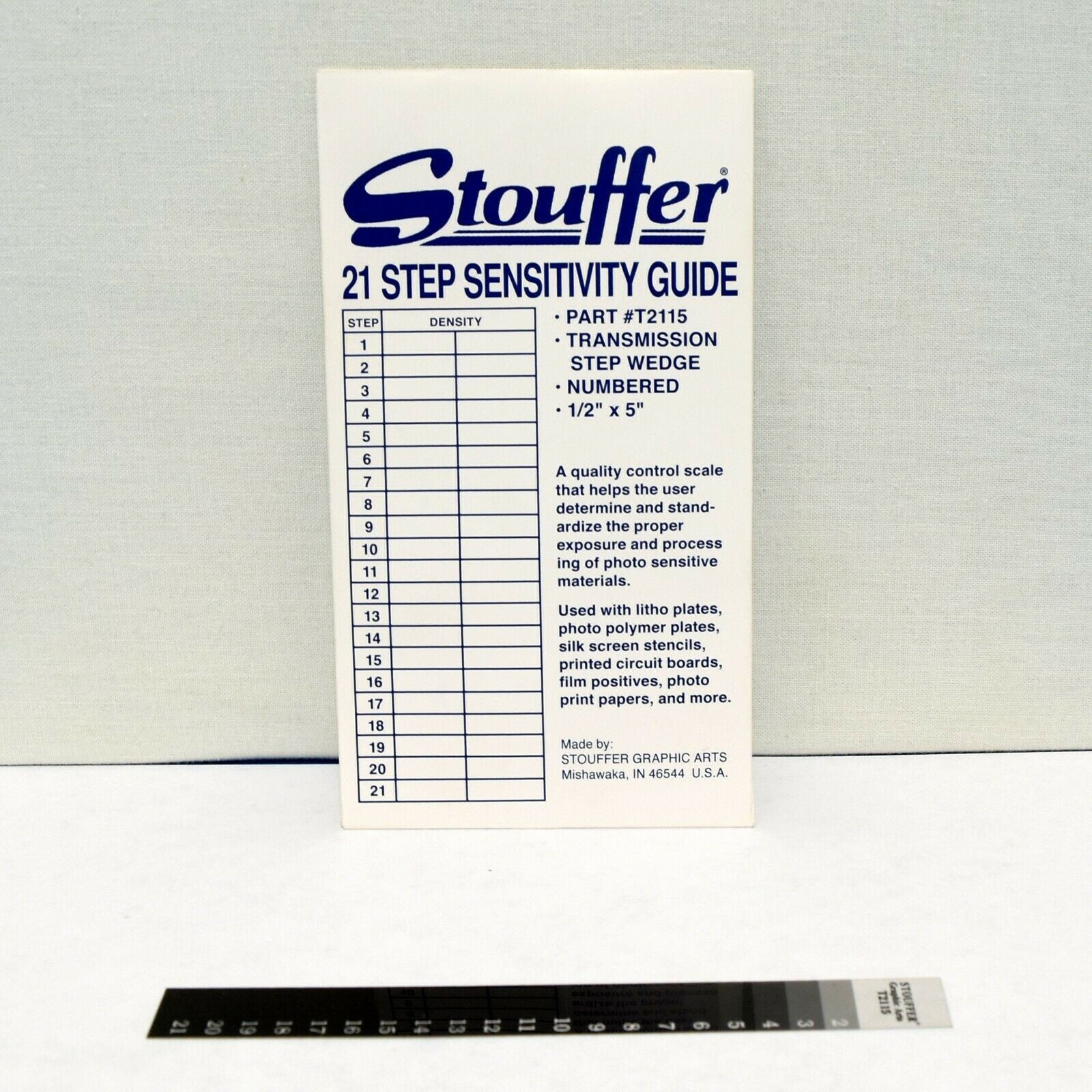 Stouffer T2115 Sensitivity 21 steps Guide 1/2"x5" Transmission Film ...