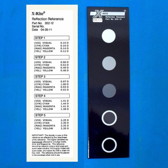 X-Rite 302-12 Black/white 5 Steps Reflection Standard Calibration ...
