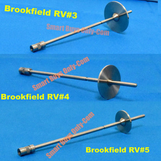 3x Brookfield RV/HA/HB Viscometer Spindle 1x #3, 1x #4 and 1x #5 ...