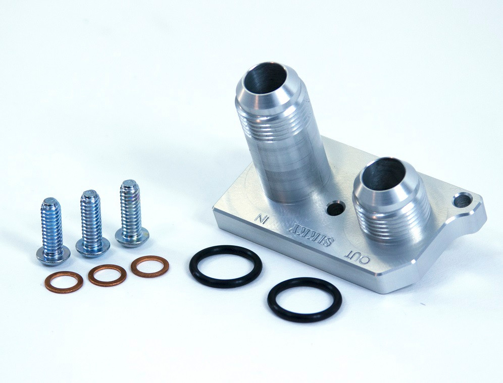 OPB-01 - Sikky Oil Pan Adapter Block, Bottom Port -10AN Oil Line Nipple ...