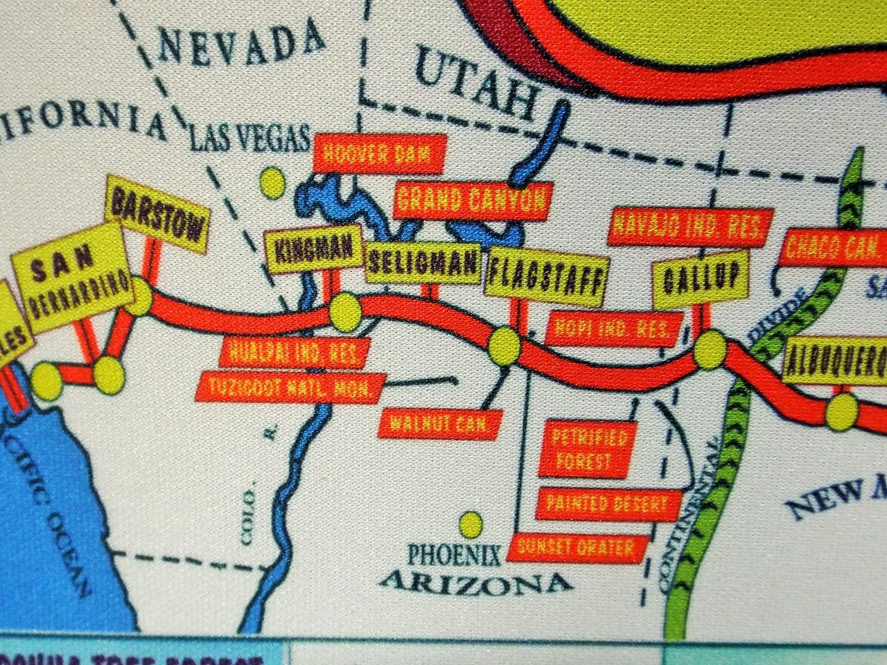 Vintage Route 66 Map Mousepad - The Original Route 66 Gift Shop