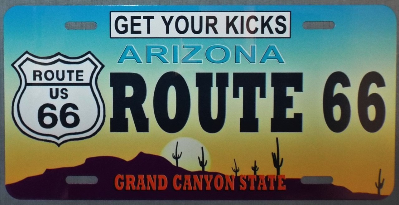 Vintage Route 66 Map License Plate - The Original Route 66 Gift Shop