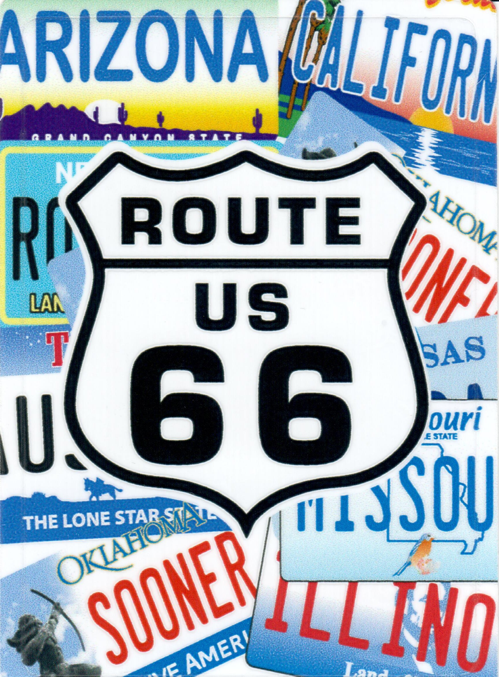The License Plates of Route 66 Sticker - The Original Route 66 Gift Shop