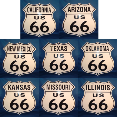 8 State Route 66 Shield Set - The Original Route 66 Gift Shop