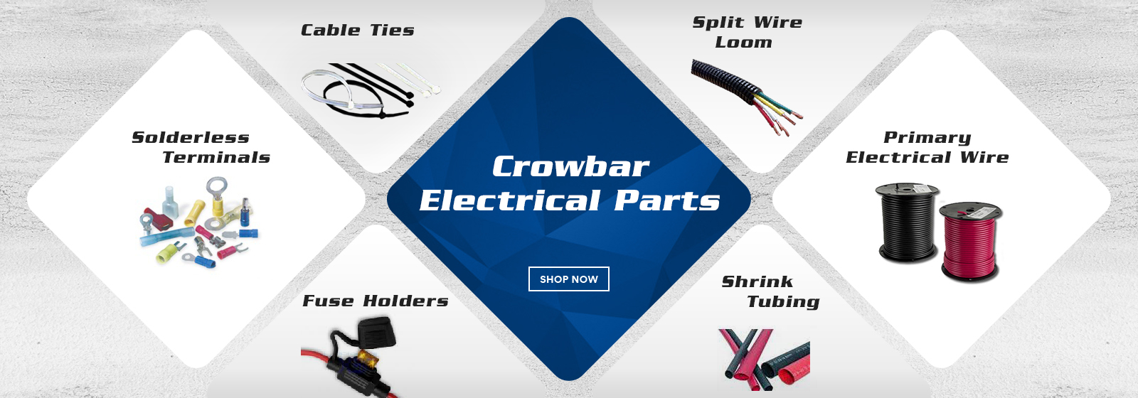 Terminals,cable ties,heat shrink tubing,split loom,fuse holders