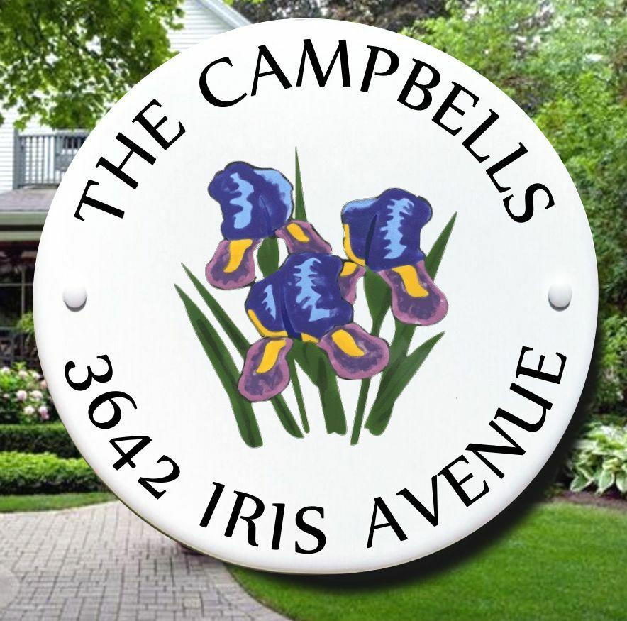 Iris Flowers Address Signs and House Plaques - Flowers - Address Plaques
