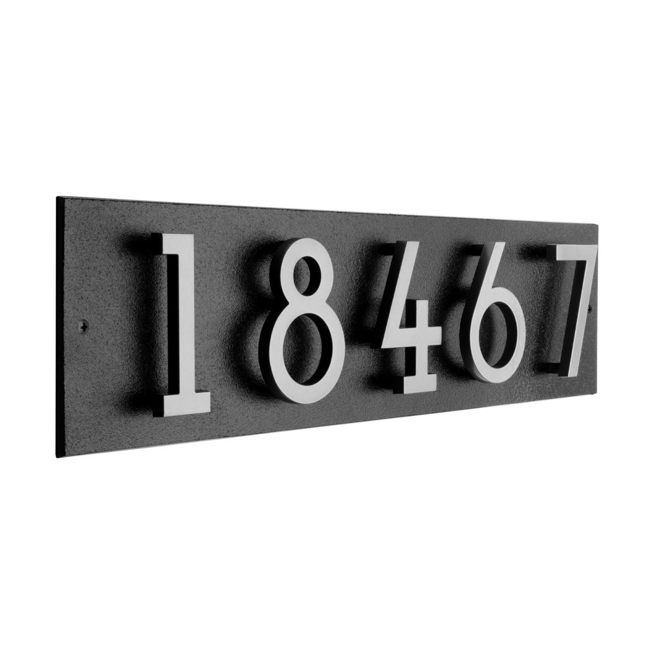 Floating Stand-Off 5-Number Horizontal Sign Modern Font Numbers