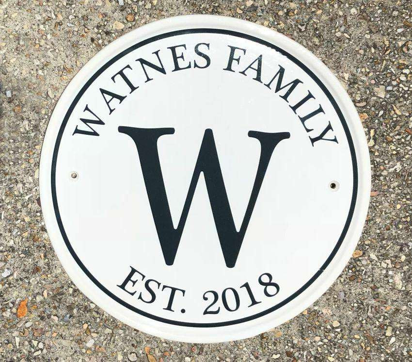 Monogram Family Name Plaque - Personalized Sign for Home