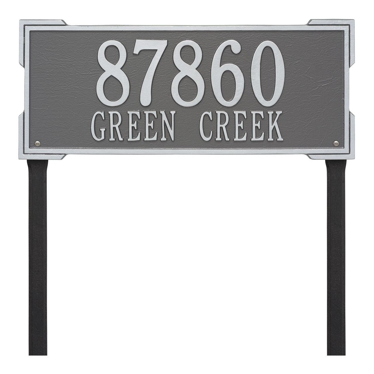 Personalized Address Plaque- Estate Size with Bold Corners