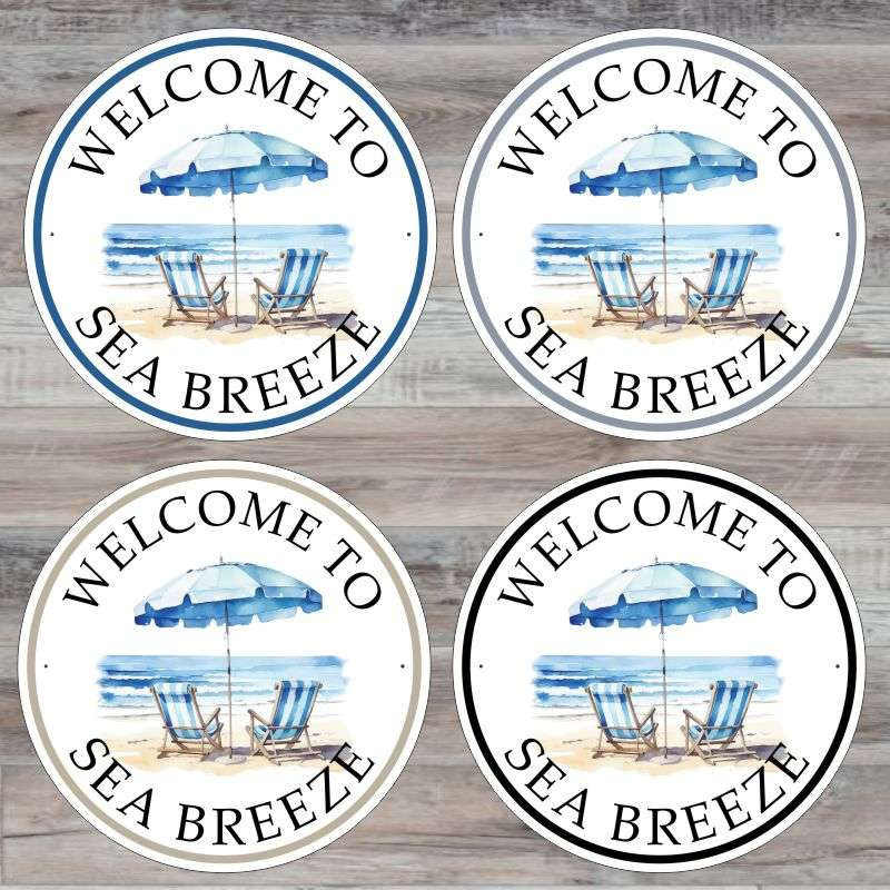 Adirondack Chairs Address Plaque | Beach House Numbers Sign