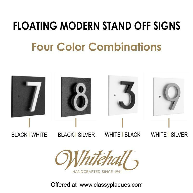Floating Stand-Off 5-Number Horizontal Sign Modern Font Numbers