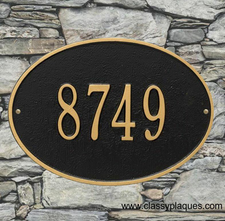 Custom Oval House Number Signs - Oval Address Plaques