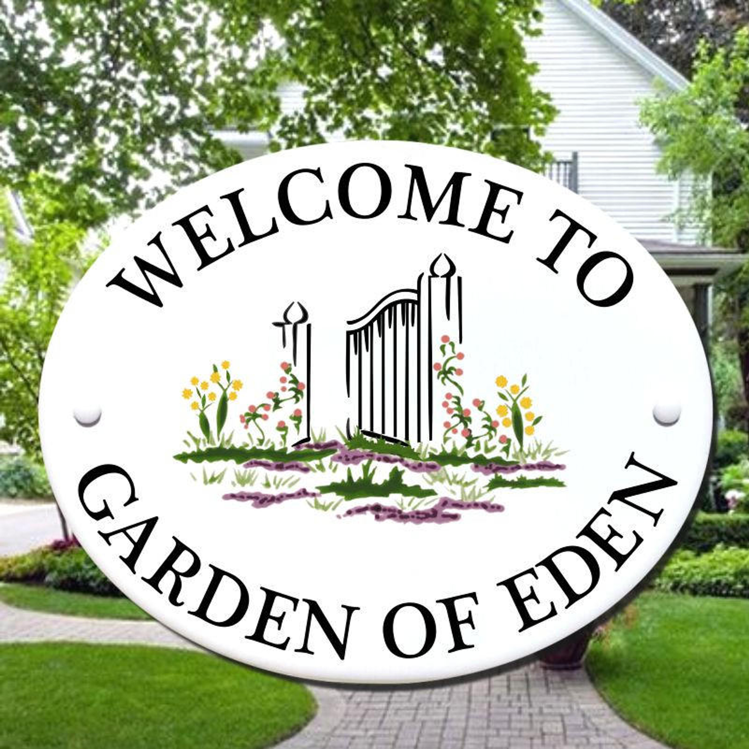 Cottage Gate Wildflowers Address Signs - Ceramic House Number Plaques ...