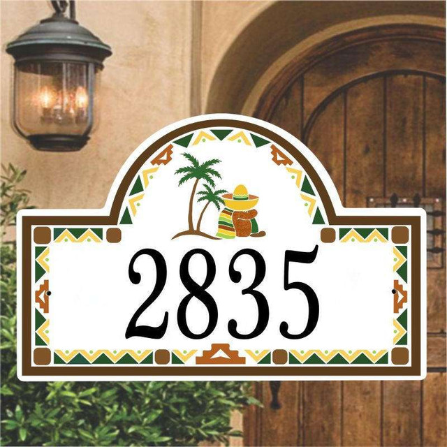 Sleeping Mexican Address Plaque- Mexican-themed Address Sign