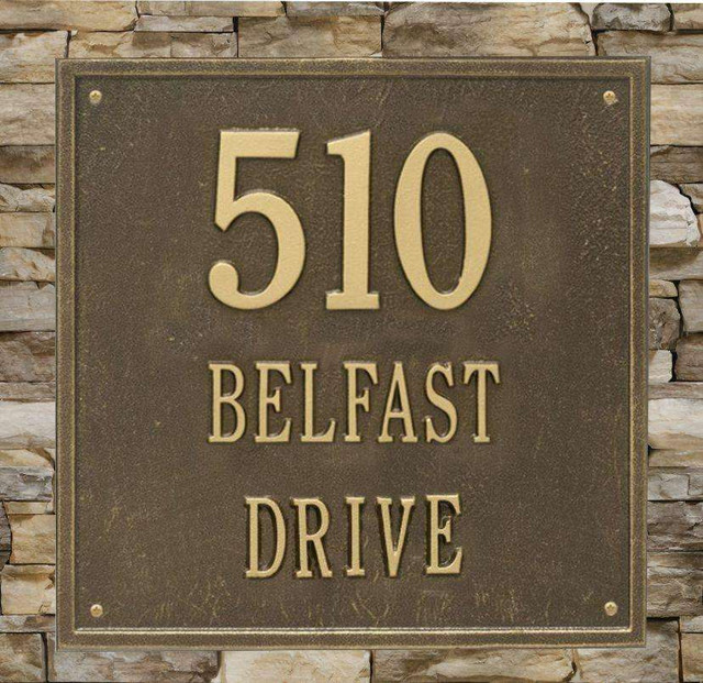 Large Square Address Plaque | Outdoor House Numbers & Signs