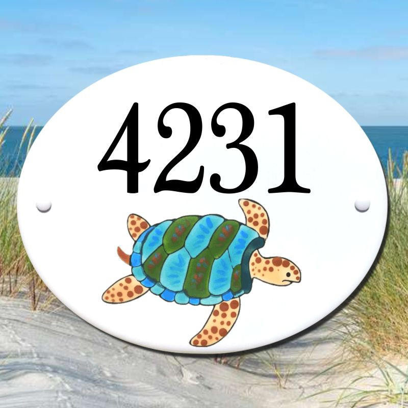 Sea Turtle Address Plaques – Beach House Plaques