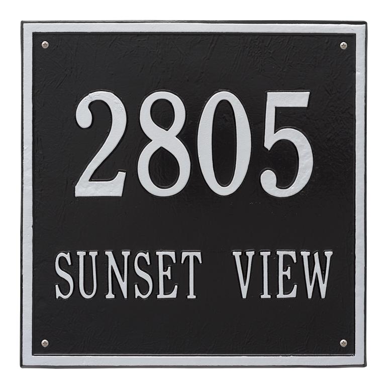 Large Square Address Plaque | House Number Plaques - Metal