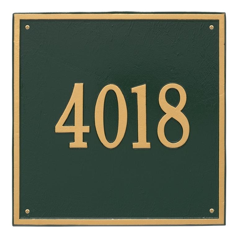 Large Square Address Plaque | House Number Plaques - Metal